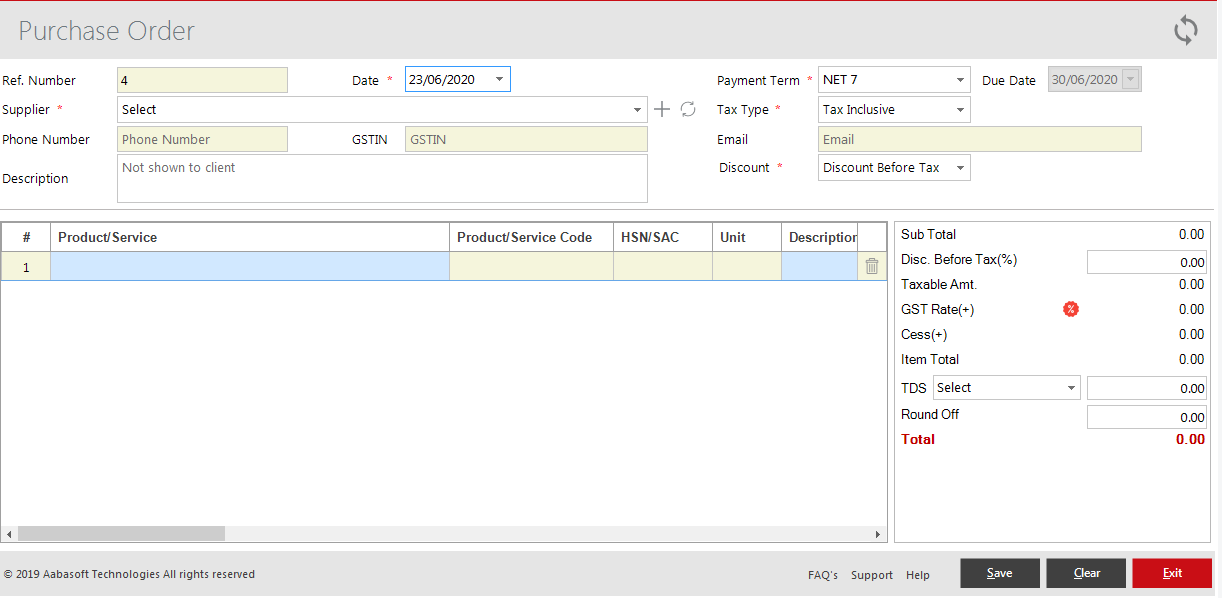 How to create/save Purchase order? | Invoicing Software | Accoxi How to create/save Purchase order? | Invoicing Software | Accoxi