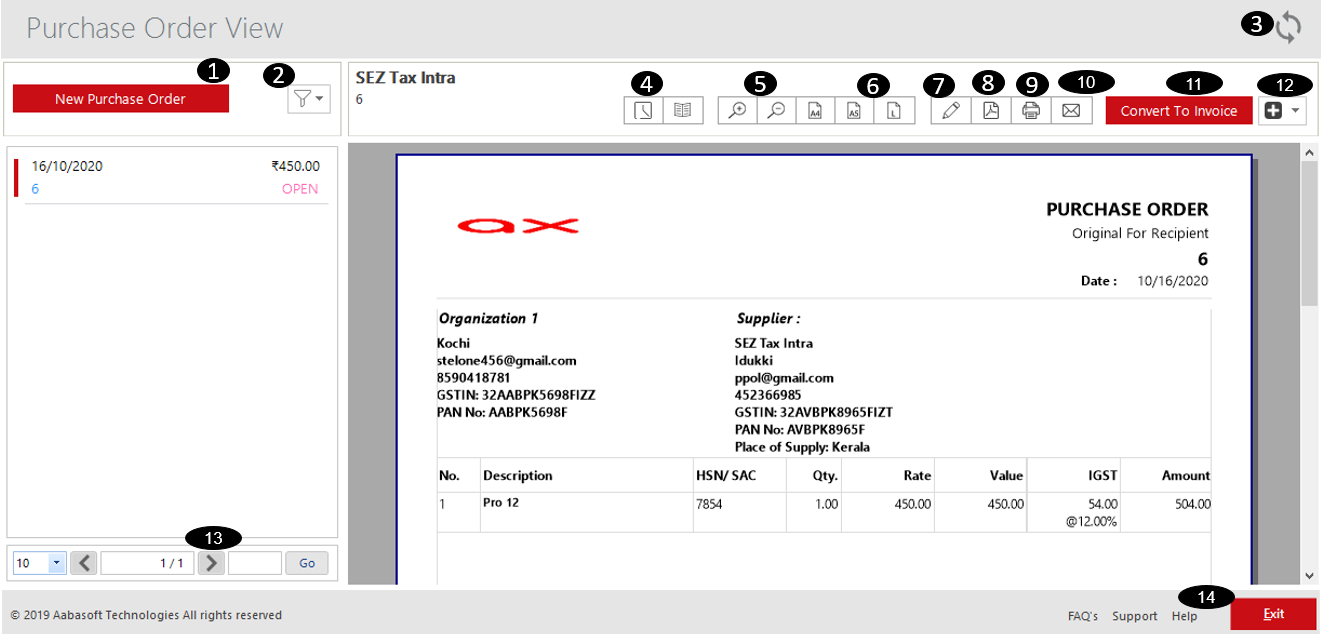 How to create/save Purchase order? | Invoicing Software | Accoxi