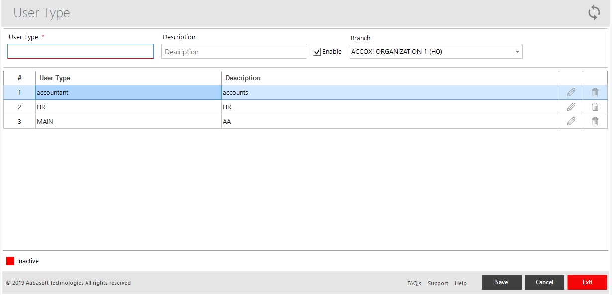 How to add User Type in Accounting Software | Accoxi